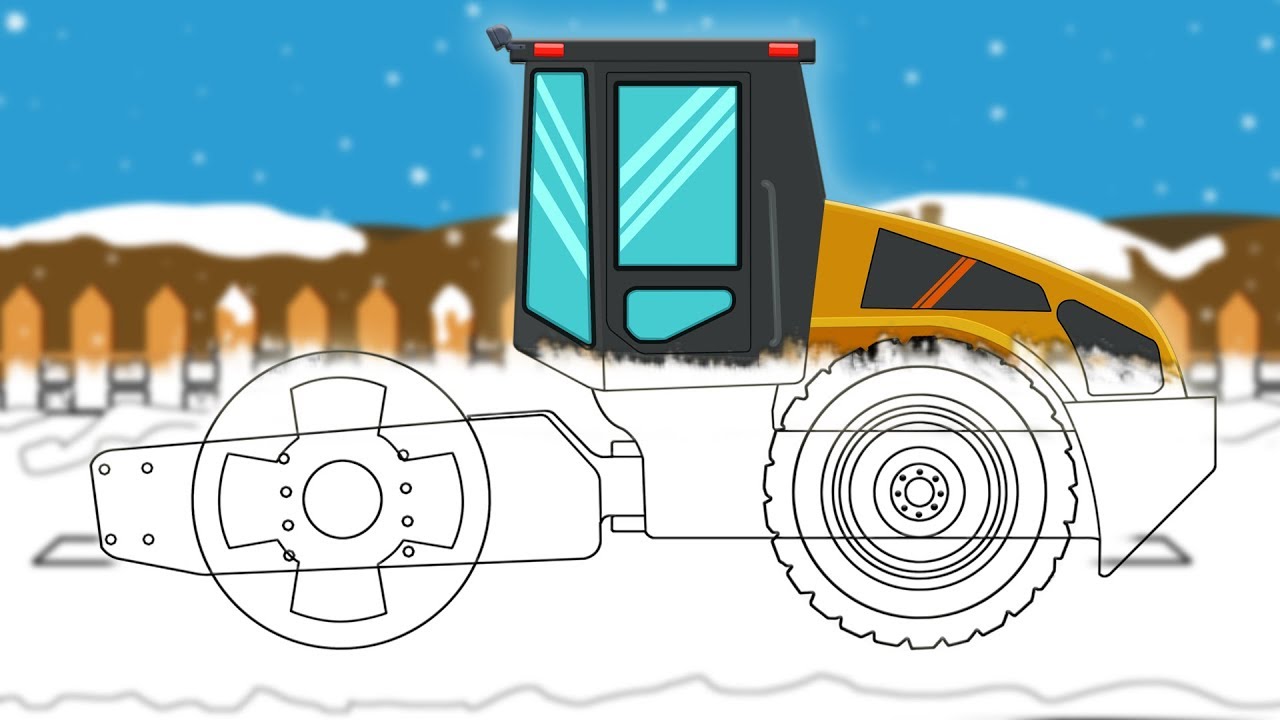 Road Roller | Coloring Book | Construction Vehicle | Christmas Special ...