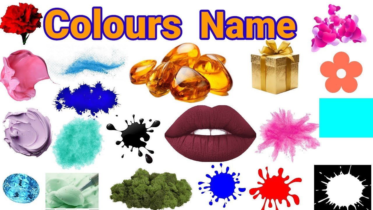 Colours Vocabulary ll 50 Colours Name - YouTube