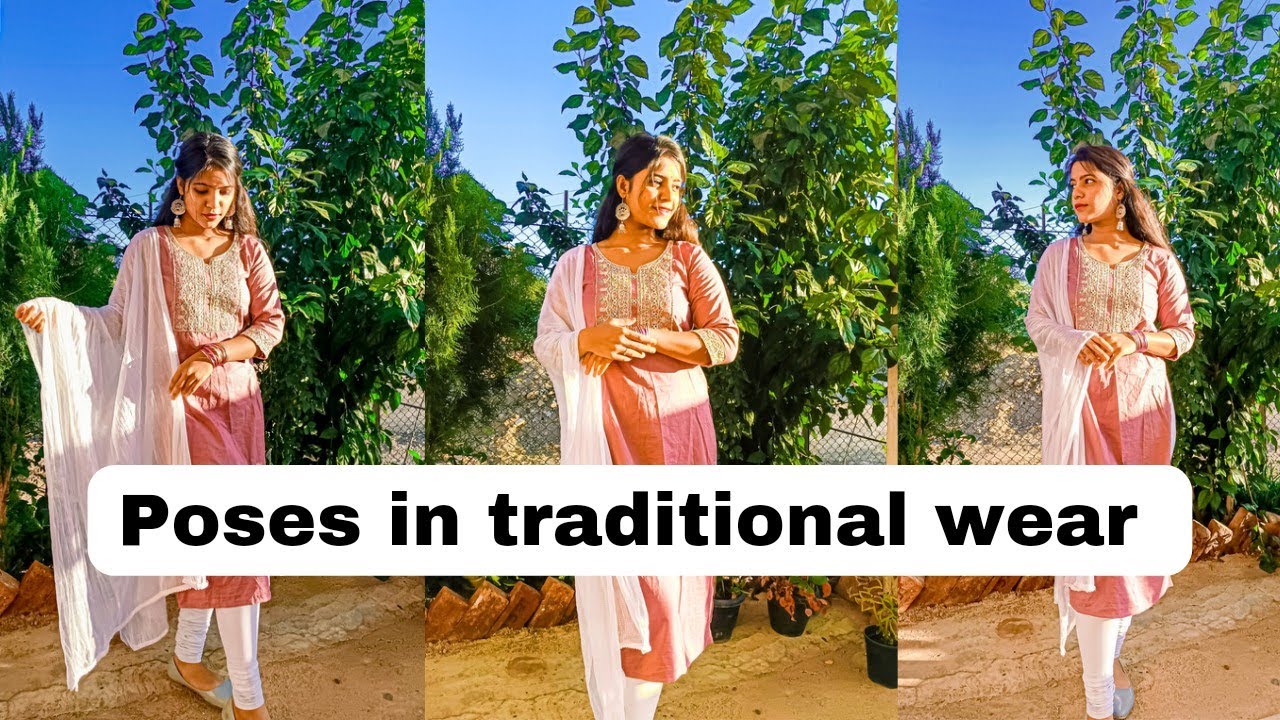simple poses in traditional wear ️|how to pose for photo|simple poses ...