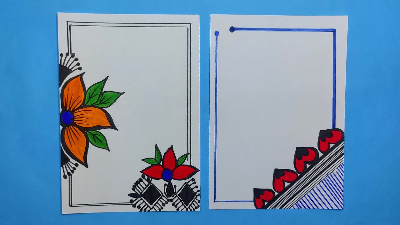 Easy paper border designs for projects | assignment front page design ...