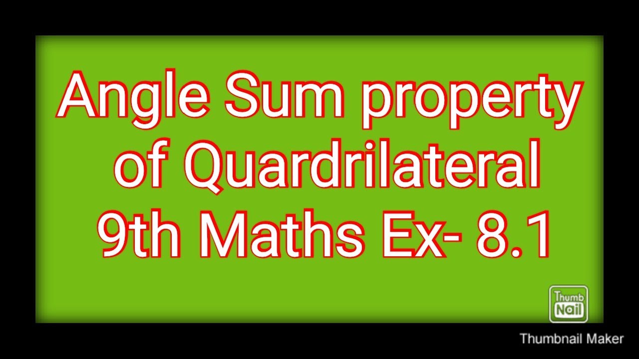 Angle sum property of Quadrilateral Math Assignment 173 class 9th - YouTube