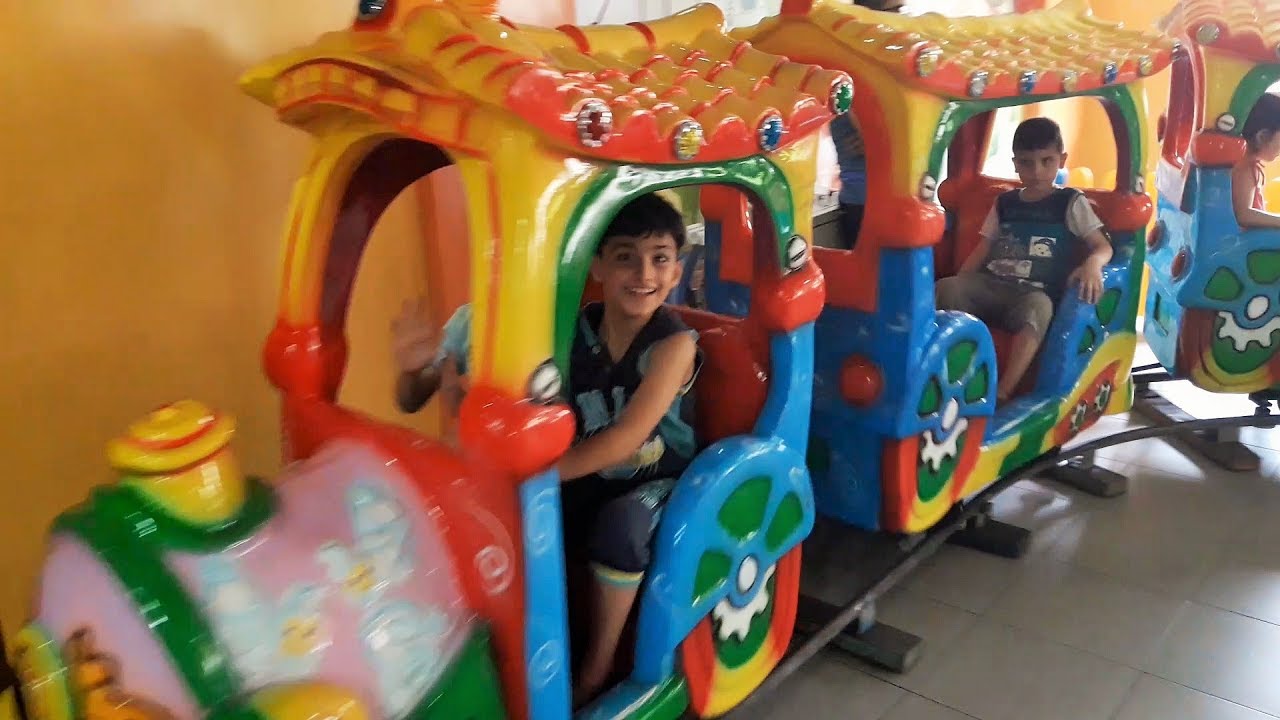 Train ride for kids | Children riding the wonderful train | Indoor ...