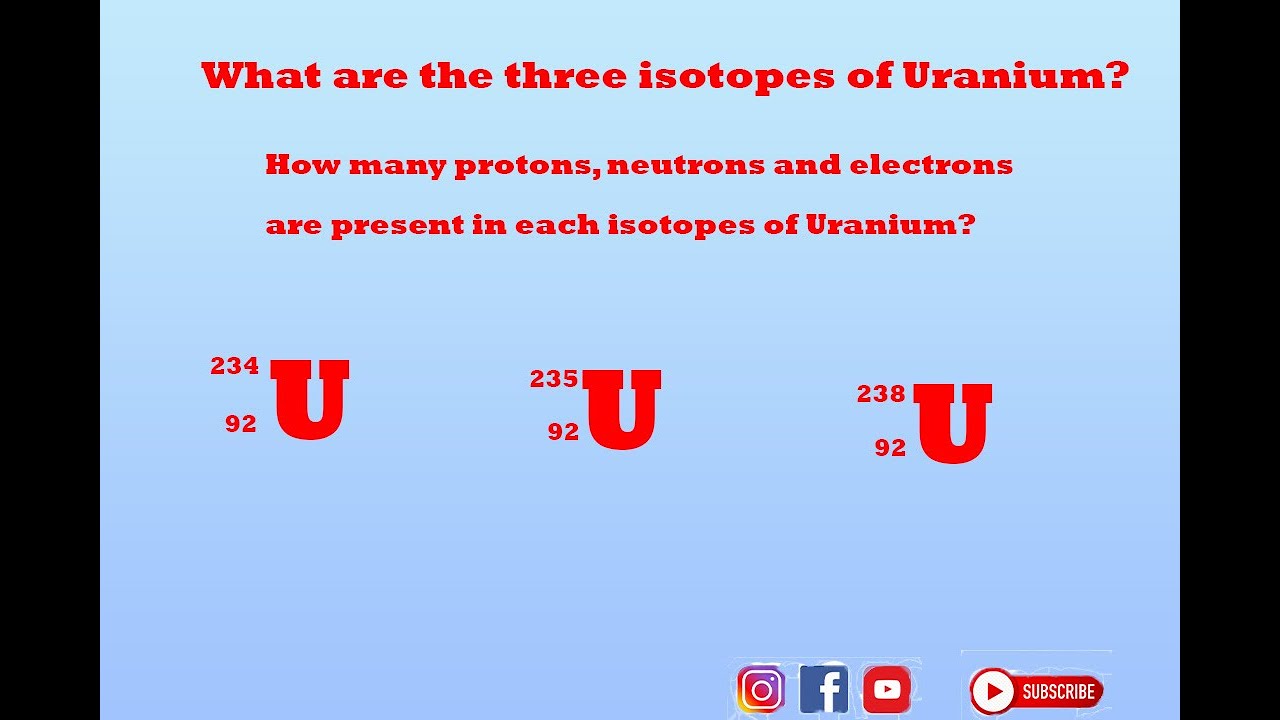 What are the three isotopes of Uranium? Calculate the number of protons ...