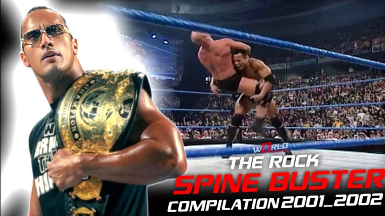 Wwe The Rock Spine Buster Compilation 2001_2002 - YouTube
