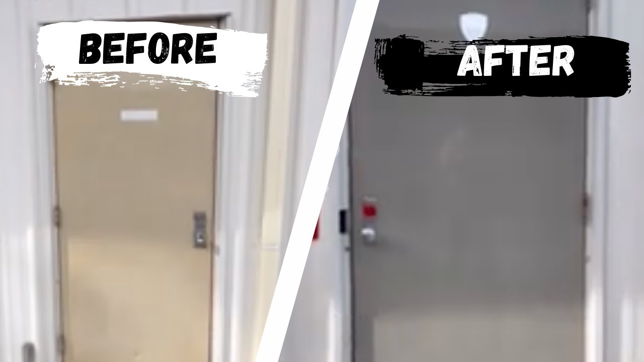 How to REMOVE Oxidation from Metal Door BEFORE Painting - YouTube