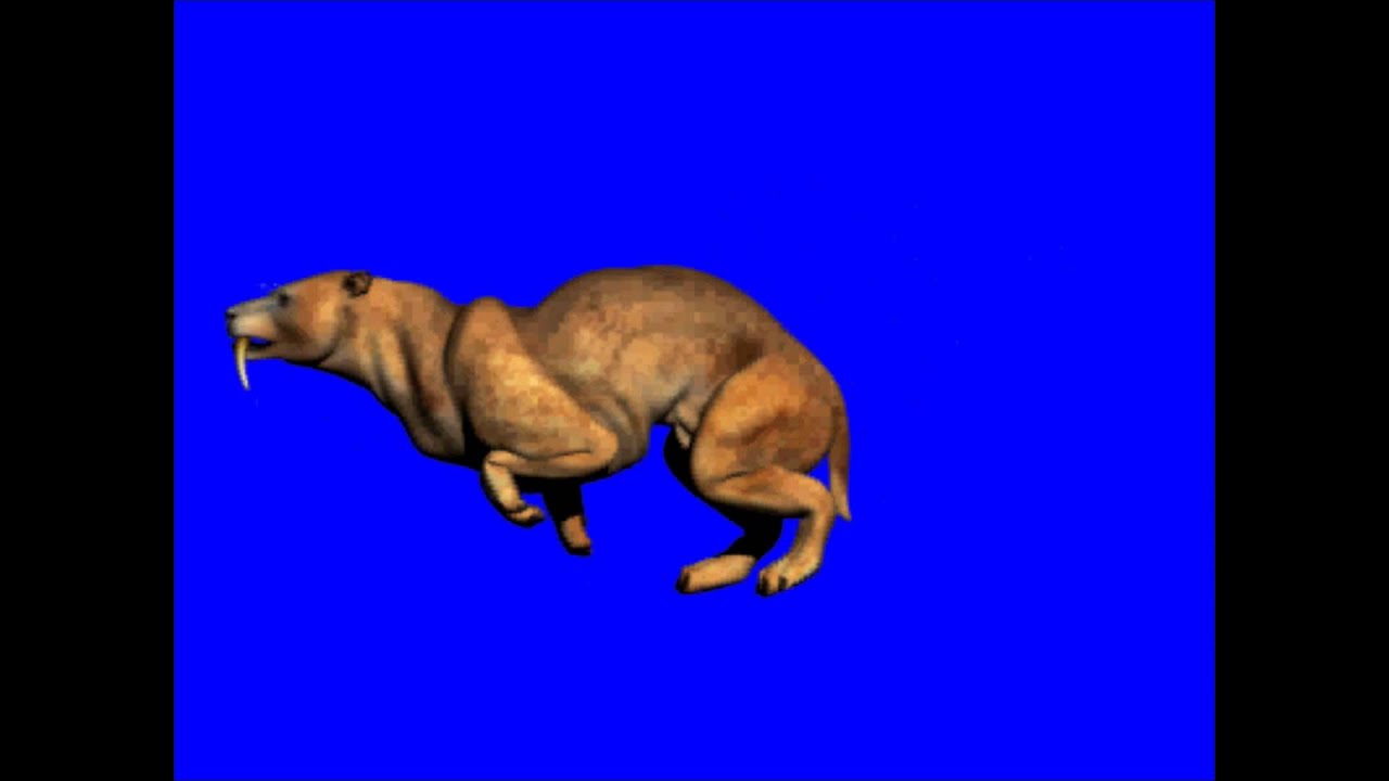 Smilodon Running Left View - YouTube