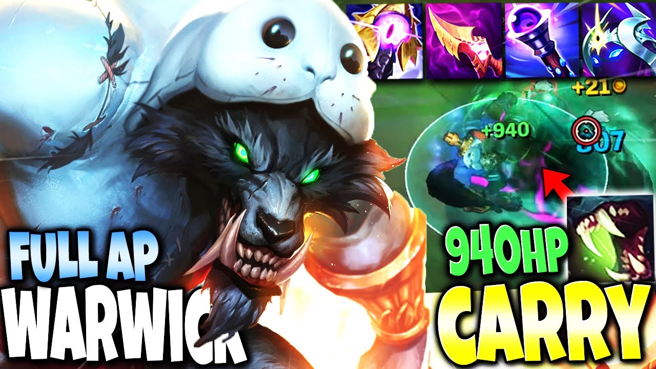 Full AP Warwick Top lane will CARRY the HARDEST GAMES 🔥 1 Q 940+HP HEAL ...