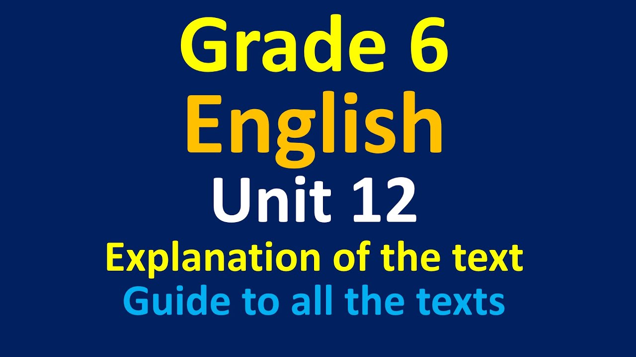 Class 6 English unit 12 all The Exercises grade 6 English Guide YouTube class-6-english-unit-12-all-the-exercises-grade-6-english-guide-youtube