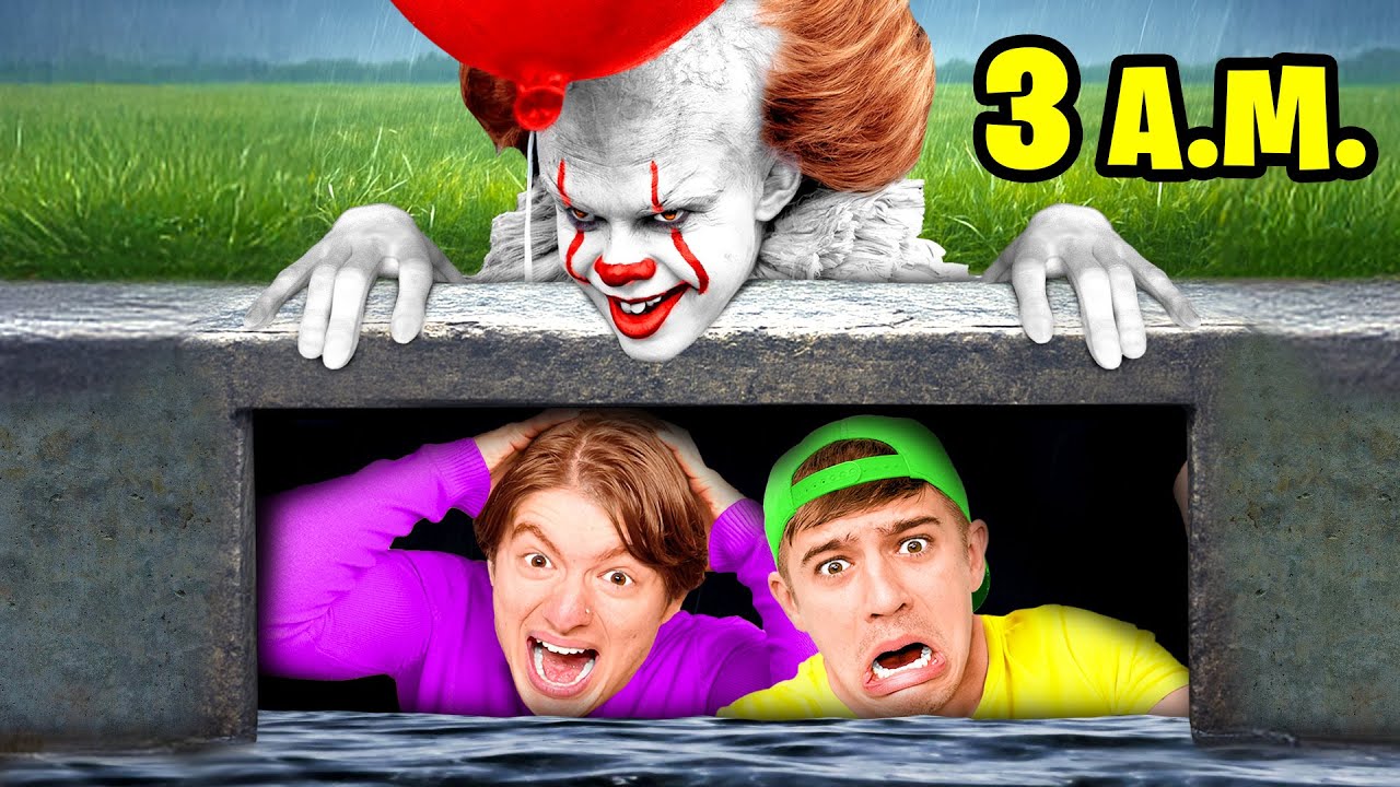Extreme Hide And Seek Against PENNYWISE At 3AM - YouTube