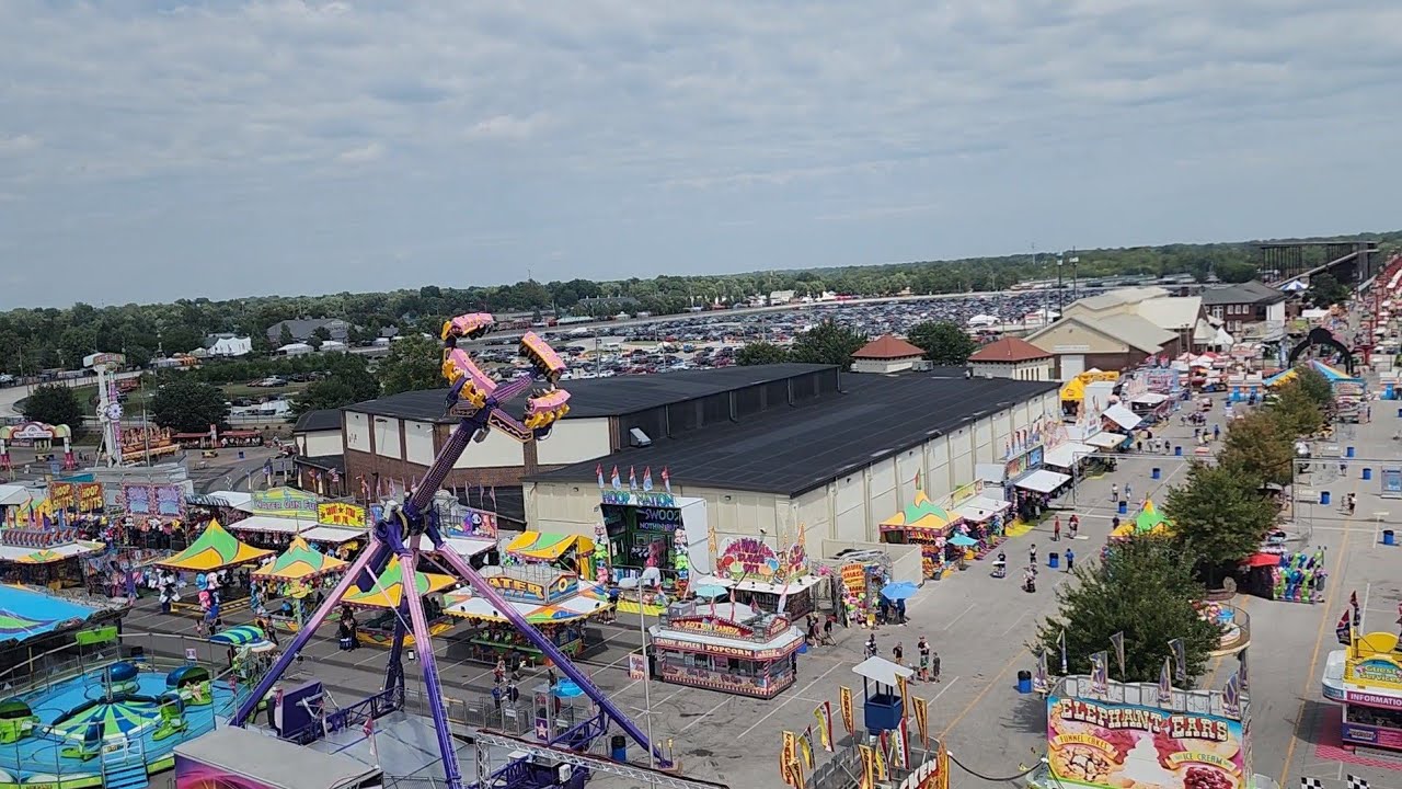 views from the Ferris Wheel on the main Midway at Indiana State Fair ...