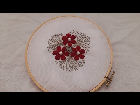 New Easy Simple Flower Design🌸|New Hand Embroidery Design|. Kolay Basit Çiçek 🌸| El Nakışı Tasarımı.