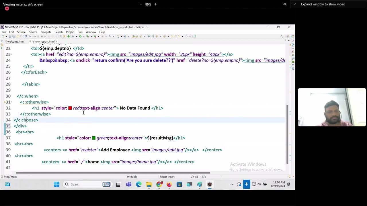 Day 93 SPRING BOOT MVC MiniProj Thymeleaf 19 12 2024 Spring Boot ...