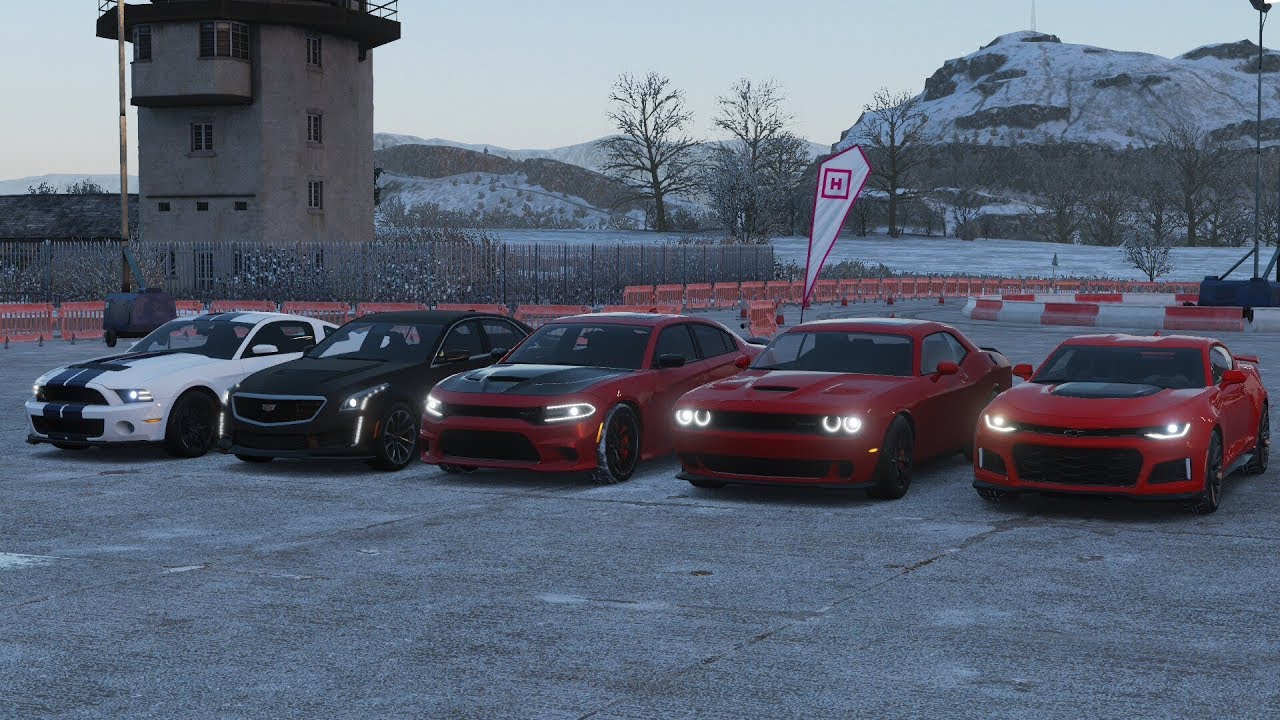 Forza Horizon 4 Drag race: ZL1 vs Charger Hellcat vs Challenger Hellcat ...