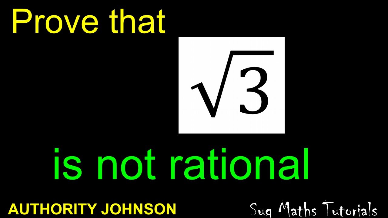 Prove that root 3 is not rational - YouTube