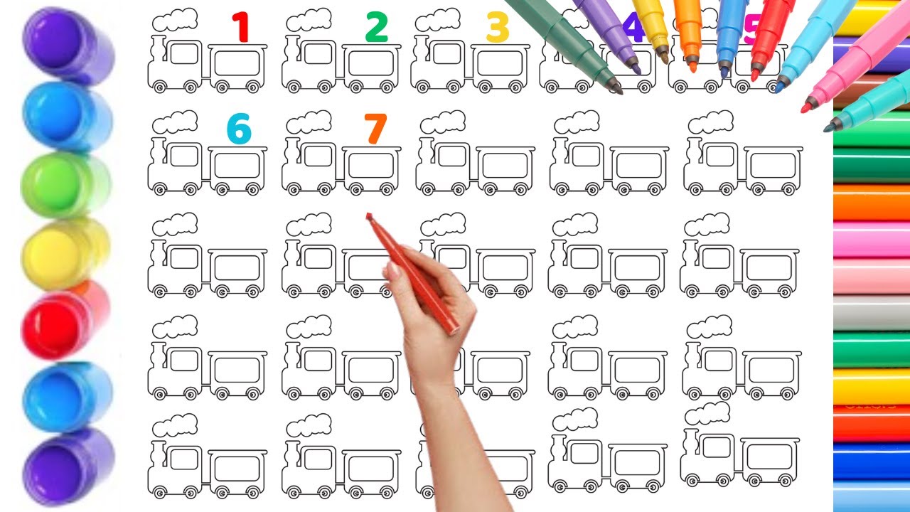 123 Counting Numbers Learning And Train Activities For Kids And Baby ...