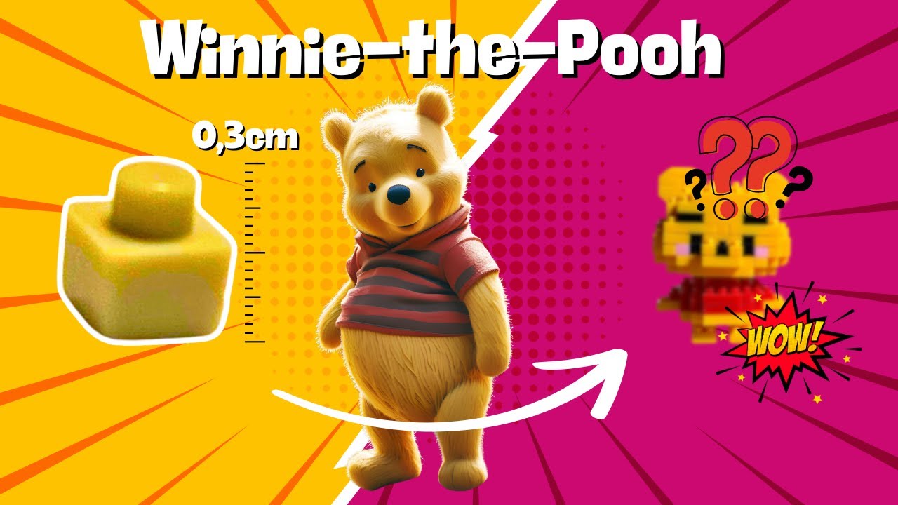 Winnie the Pooh Mini Brick Creation | Easy DIY Brick Art Tutorial - YouTube