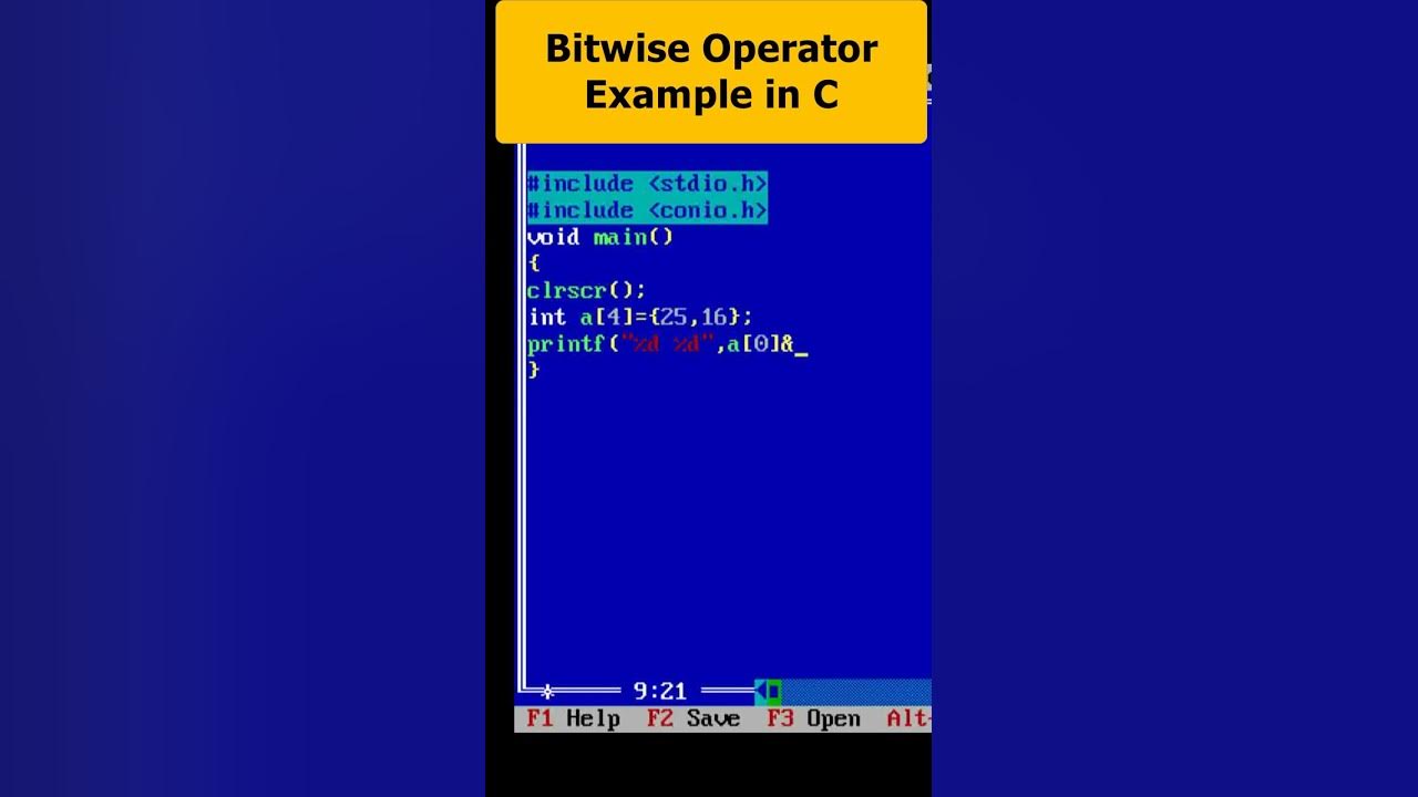 Bitwise operator Example in C Part 127 | C Programming #ytshorts #youtubeshorts - YouTube
