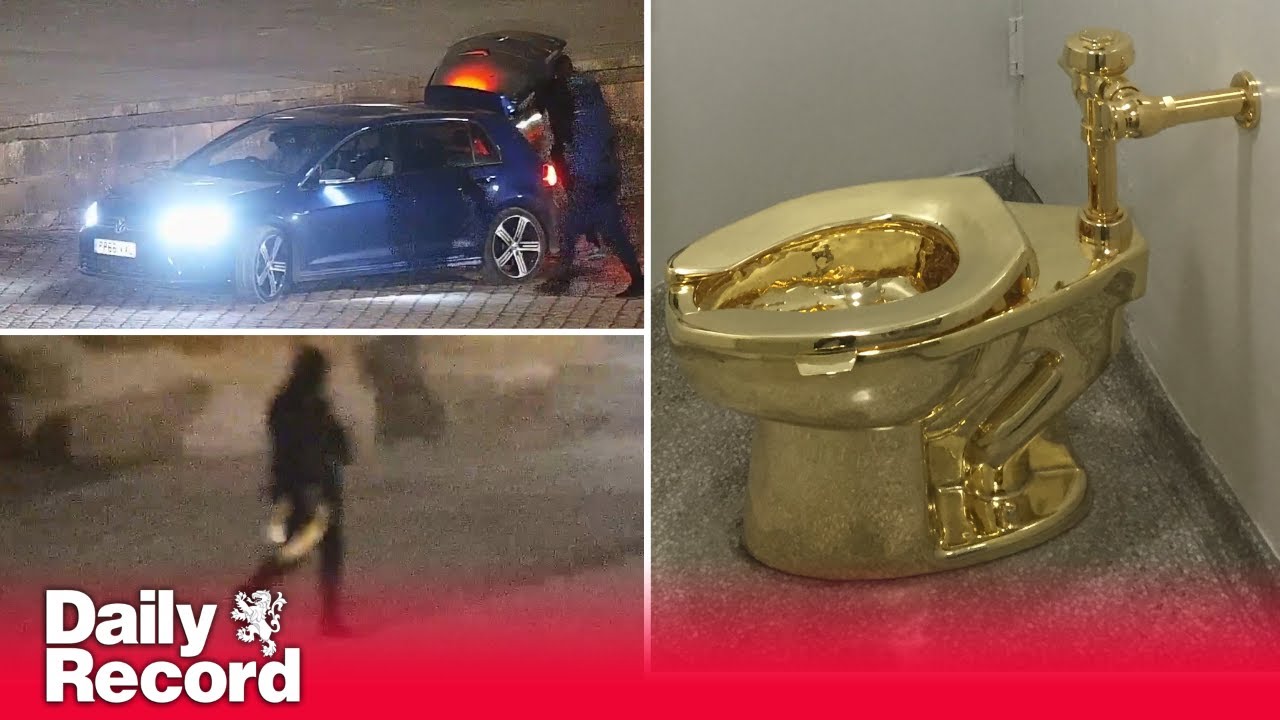 CCTV shows moment thieves roll £4.75 million gold toilet out of palace ...
