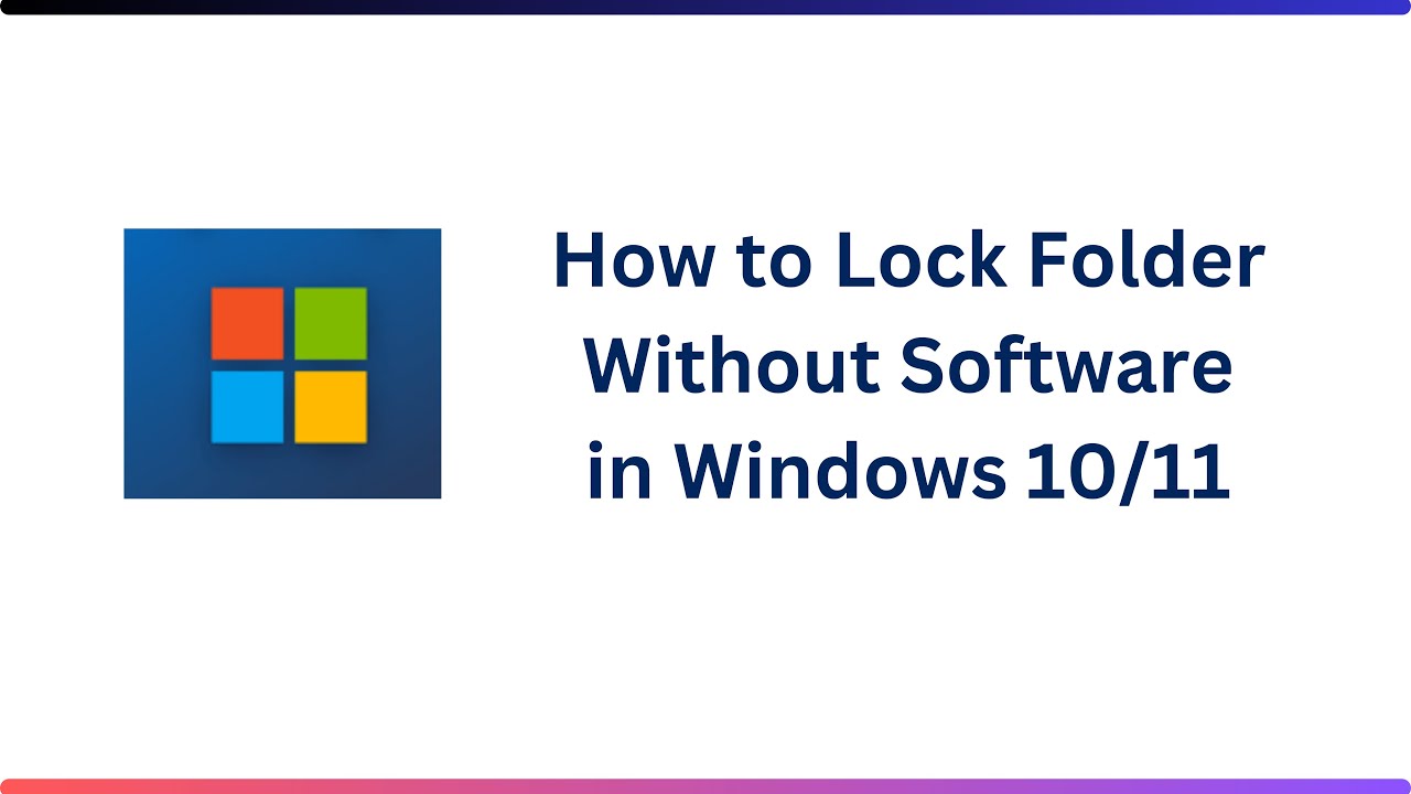 How To Lock Folder Without Software In Windows 1011 Youtube 4730