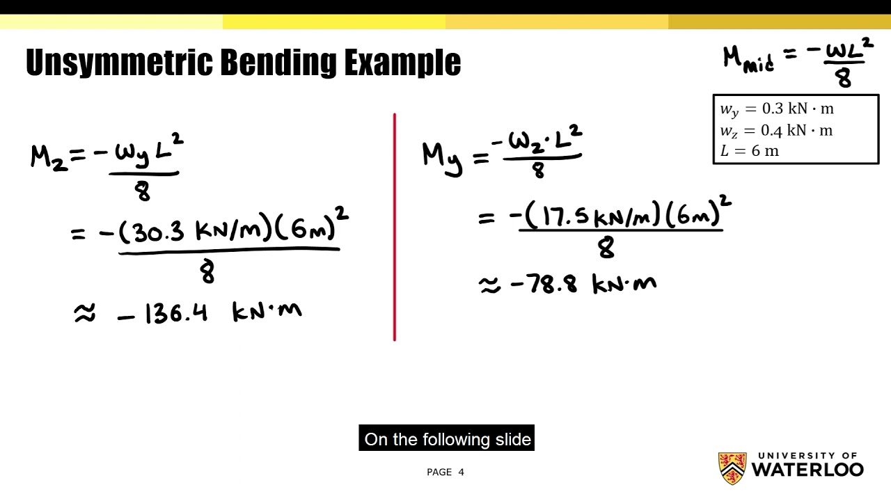 Unsymmetrical Bending Example - YouTube