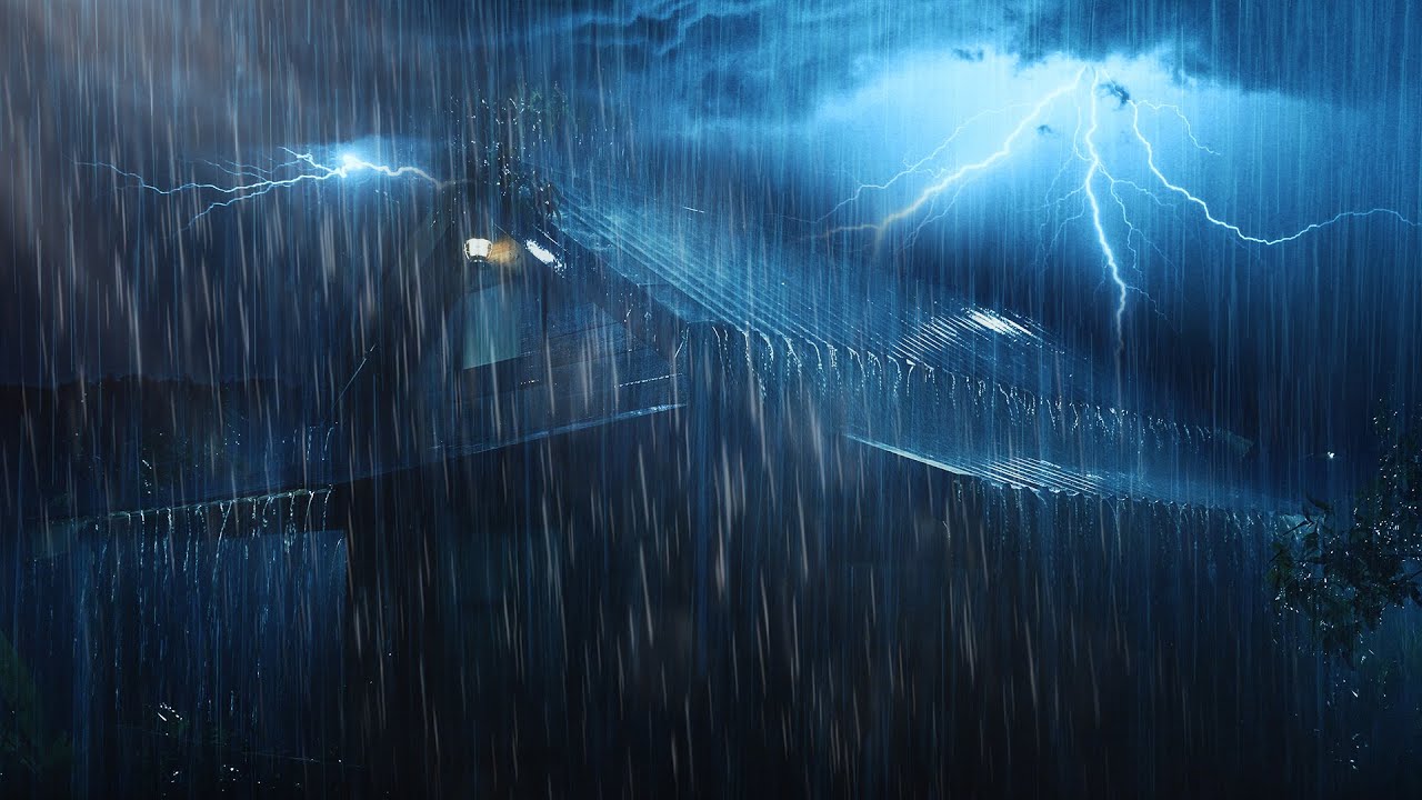 Nature 4K Intense Night Thunderstorm - Heavy Rain & Thunder - 3 Hours ...