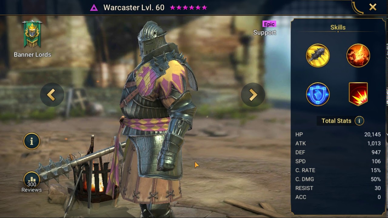 Raid Shadow Legends Hero Showcase Warcaster lv 60 - YouTube