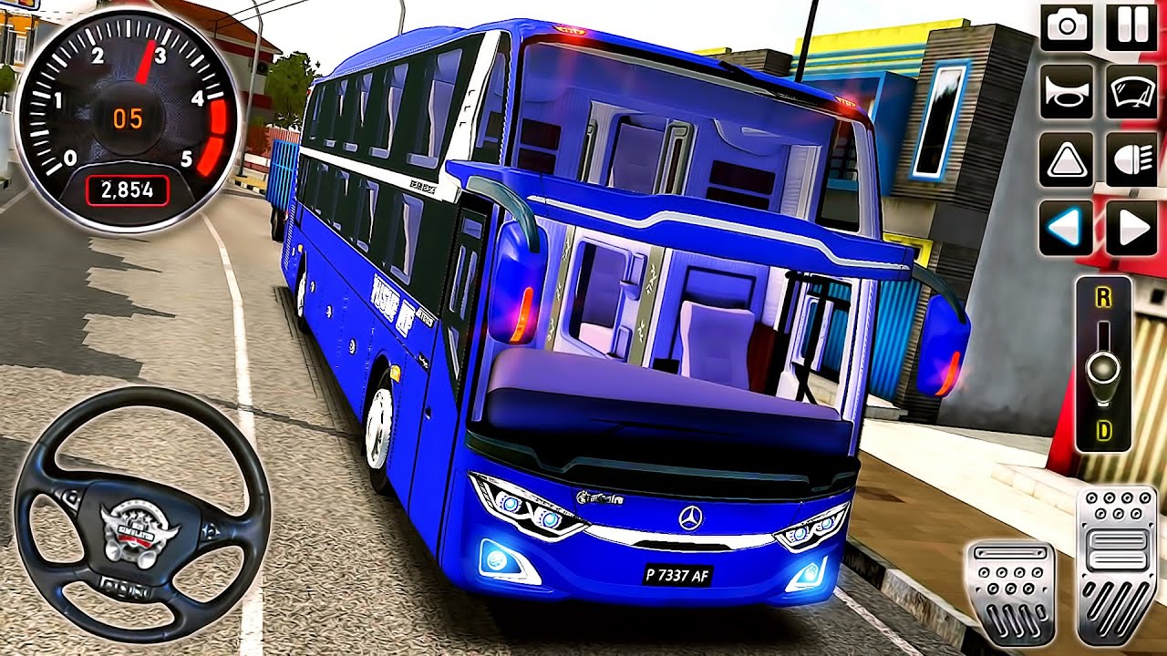 Blue Coach Bus Mercedes Driving in India - Bus Simulator Indonesia #86 ...
