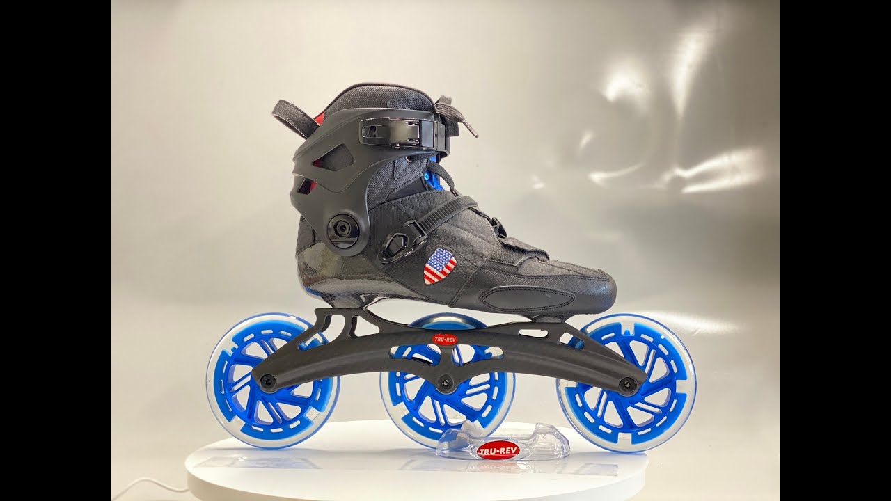 TRUREV PRO FITNESS INLINE SPEED SKATE - 3 WHEEL CARBON FIBER FRAME ...