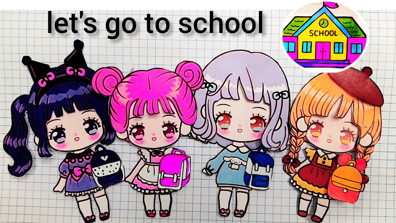 💸paper diy💸] ️ go to school🏫 paper game asmr go to school - YouTube