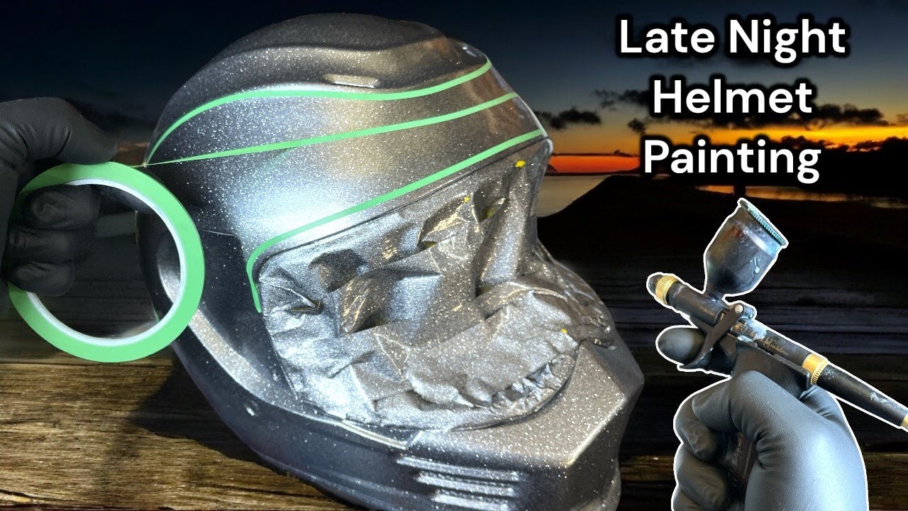 LIVE: Customizing a Motorcycle Helmet with Metal Flake & Candy Paint on ...
