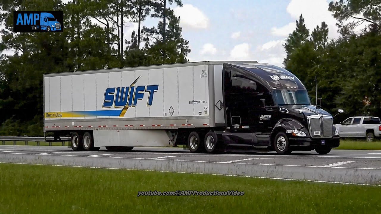 Black Kenworth T680 Swift Truck Spotting - YouTube