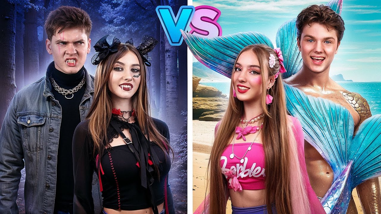 Mermaid Girl vs Vampire Girl! Magical Couple Switching Girlfriends ...
