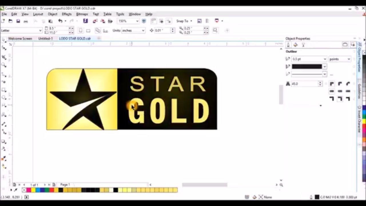 How to make Amazing LOGO | CorelDRAW X7 tutorial | Star Gold Logo - YouTube