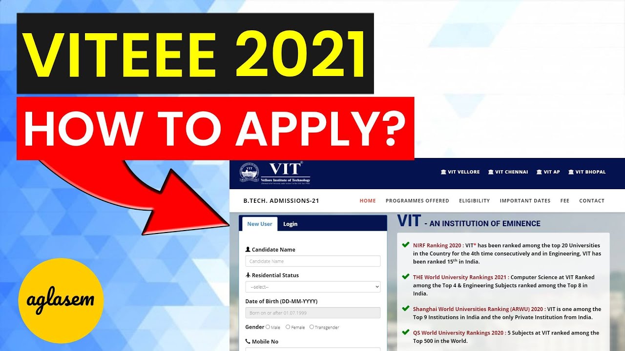 VITEEE 2021: How To Apply / Fill VITEEE 2021Application Form | VITEEE ...
