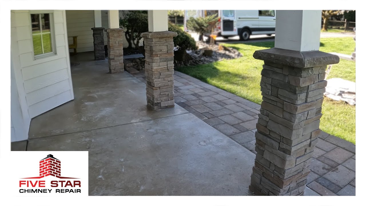 Vancouver Washington Cultured Stone Pillar Wrap | Five Star Chimney ...