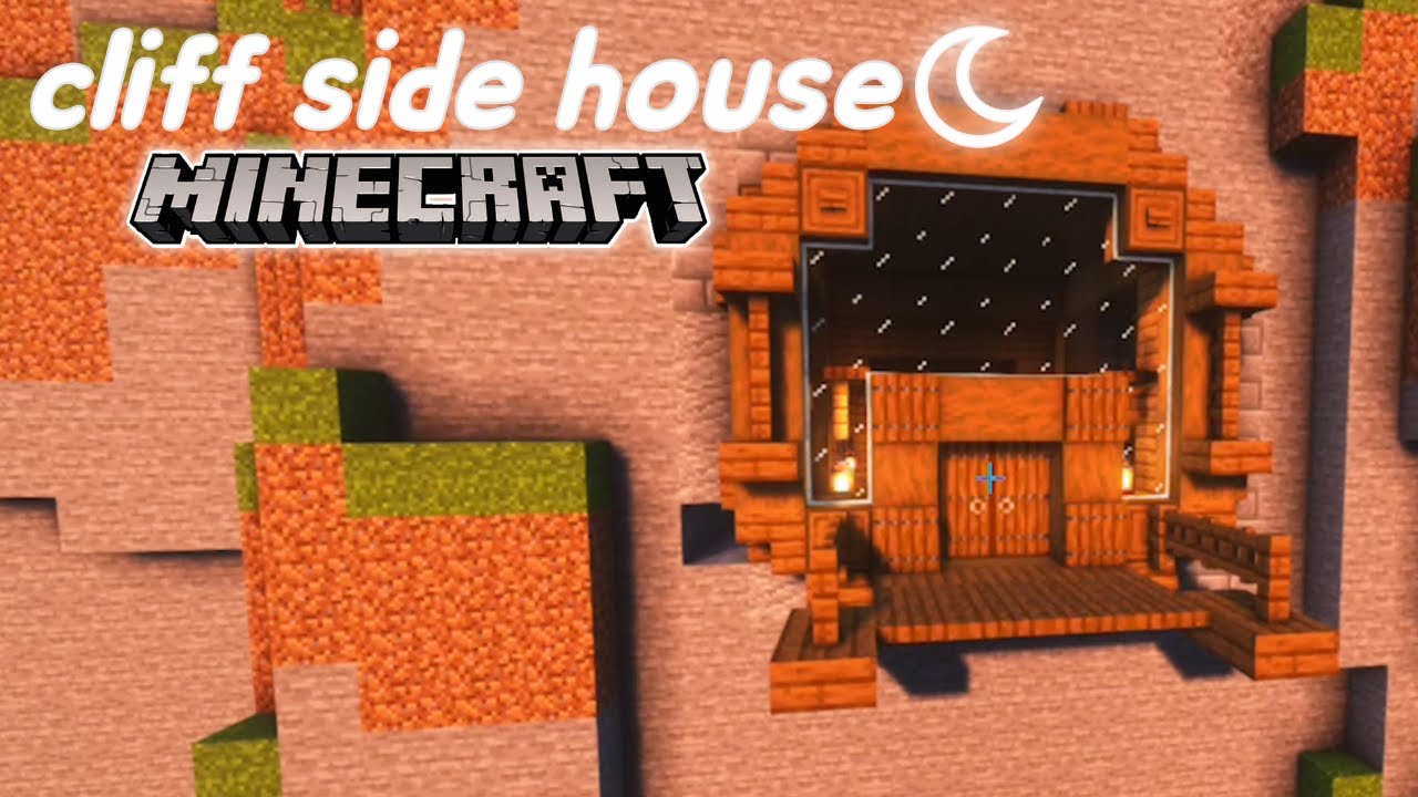 Minecraft cliff side house Speed Building. - YouTube