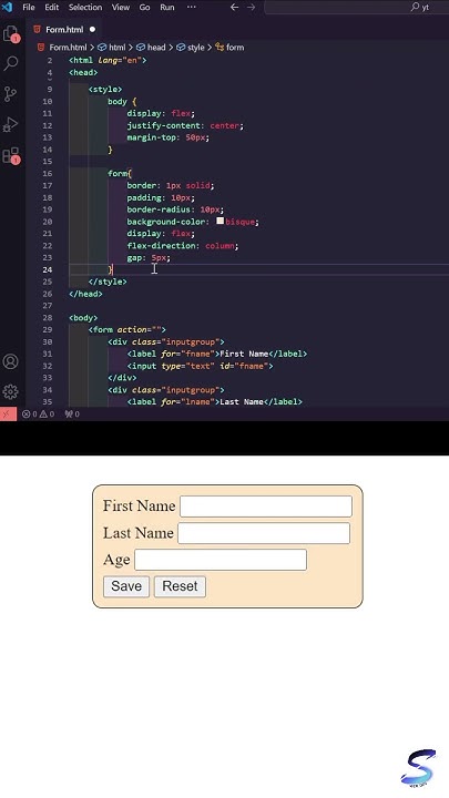 Styling Form Html With Css Flexbox Css Html Vscode Code Programming Styling Youtube