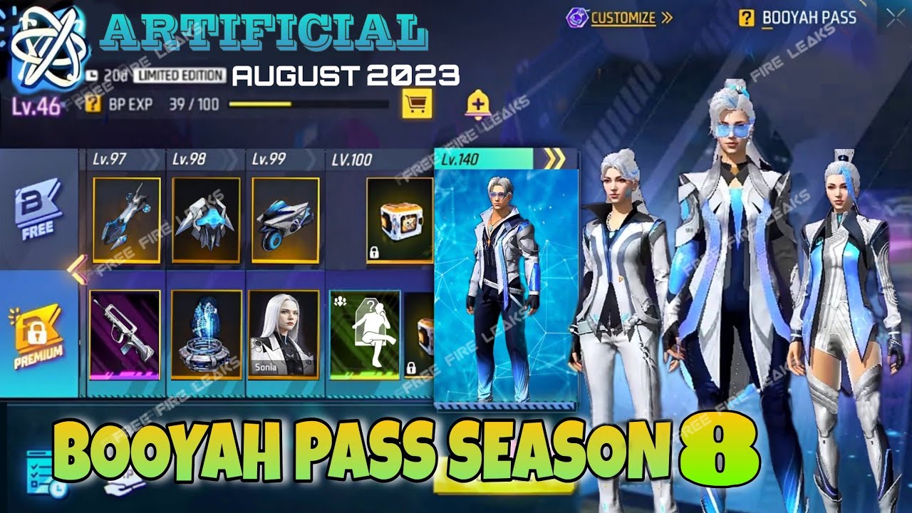 August Booyah Pass Free Fire 2023 | Booyah Pass season 8 | Artificial ...