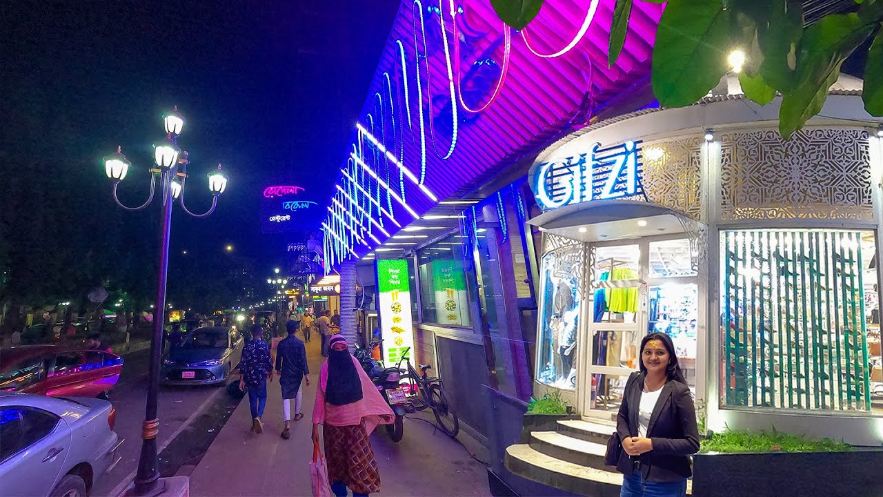 Relaxing Night Walk in Chittagong City 🇧🇩 M. A. Aziz Stadium, Kazir ...