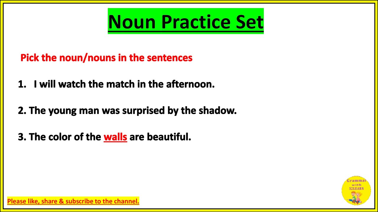 Noun Practice Set| Noun Practice Questions| Nouns in English Grammar ...