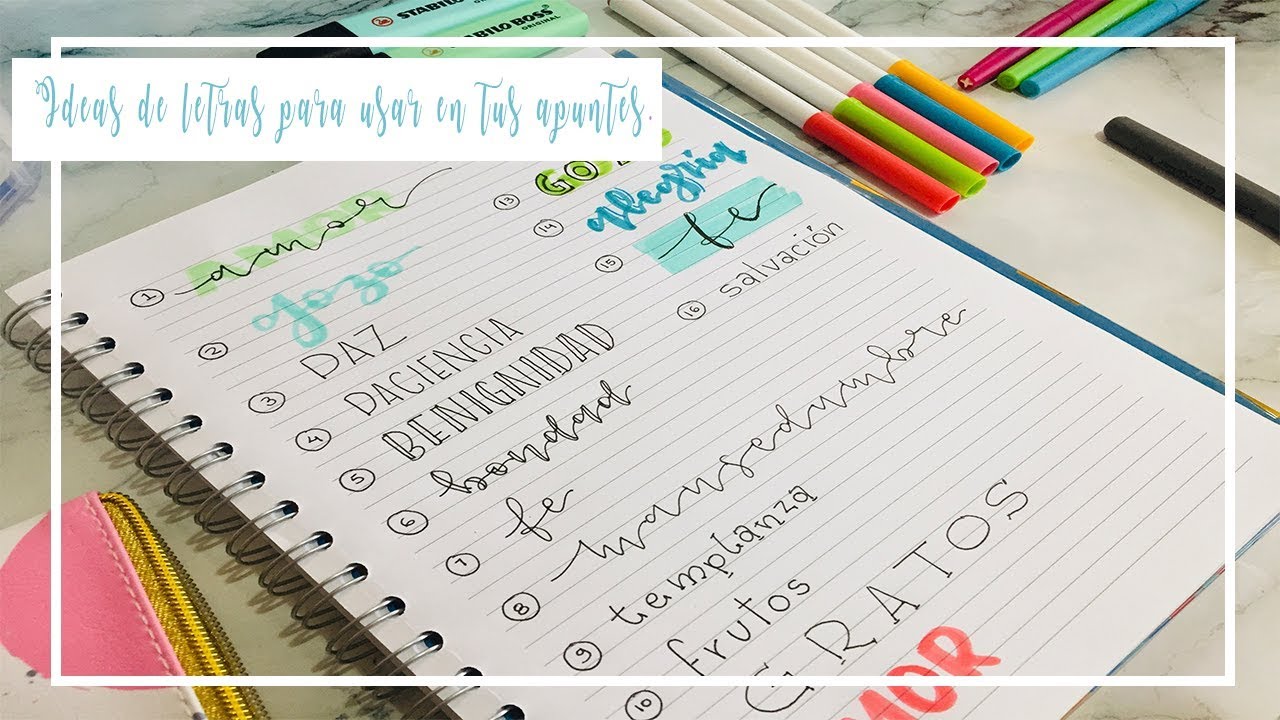 Tipos de letras para tus apuntes o notas - YouTube