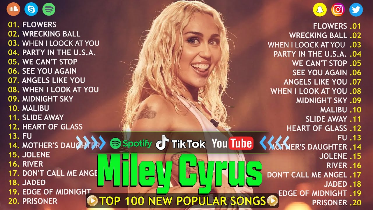 Top Hits Miley Cyrus 2025 ~ Best Miley Cyrus playlist 2025 - YouTube