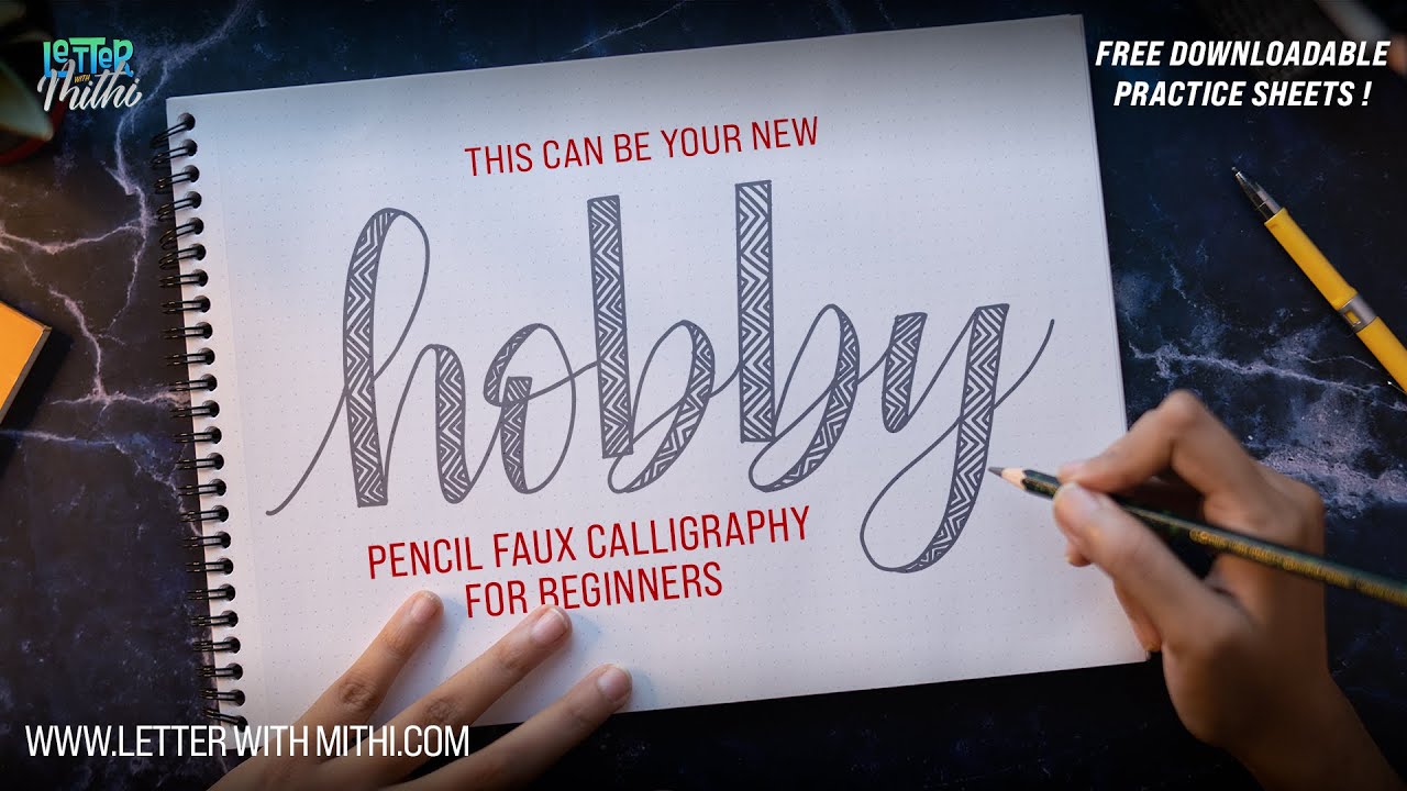 How to do easy FAUX CALLIGRAPHY for Beginners | தமிழில் with PENCIL ...