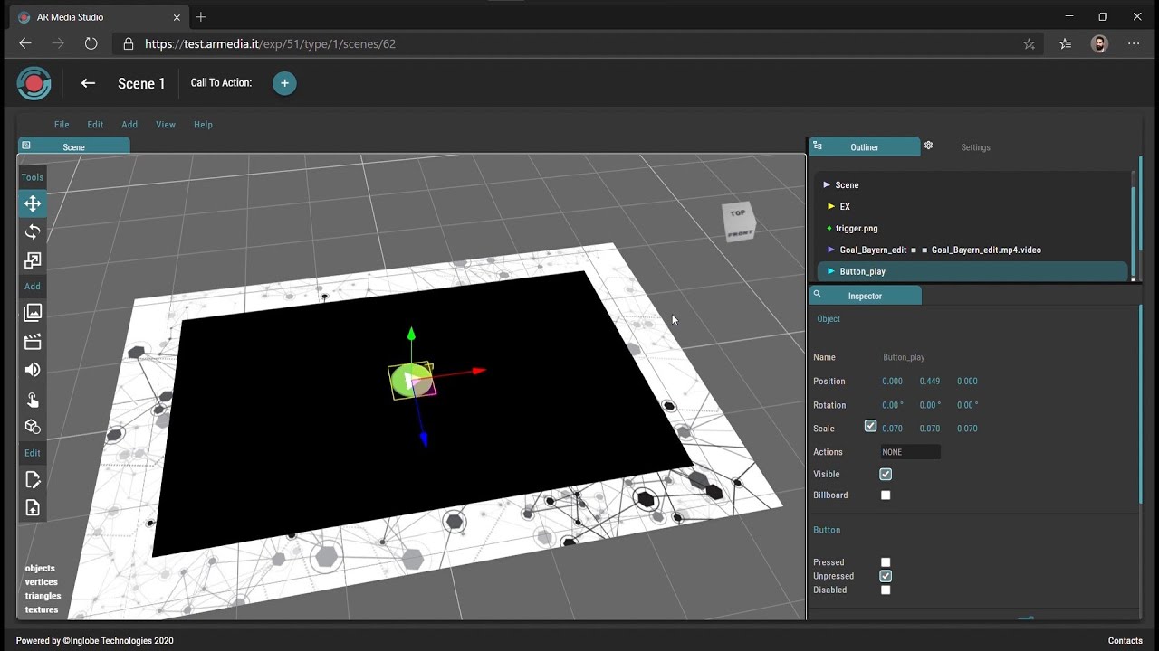 Creating a video with a play button | AR-media Platform # ...