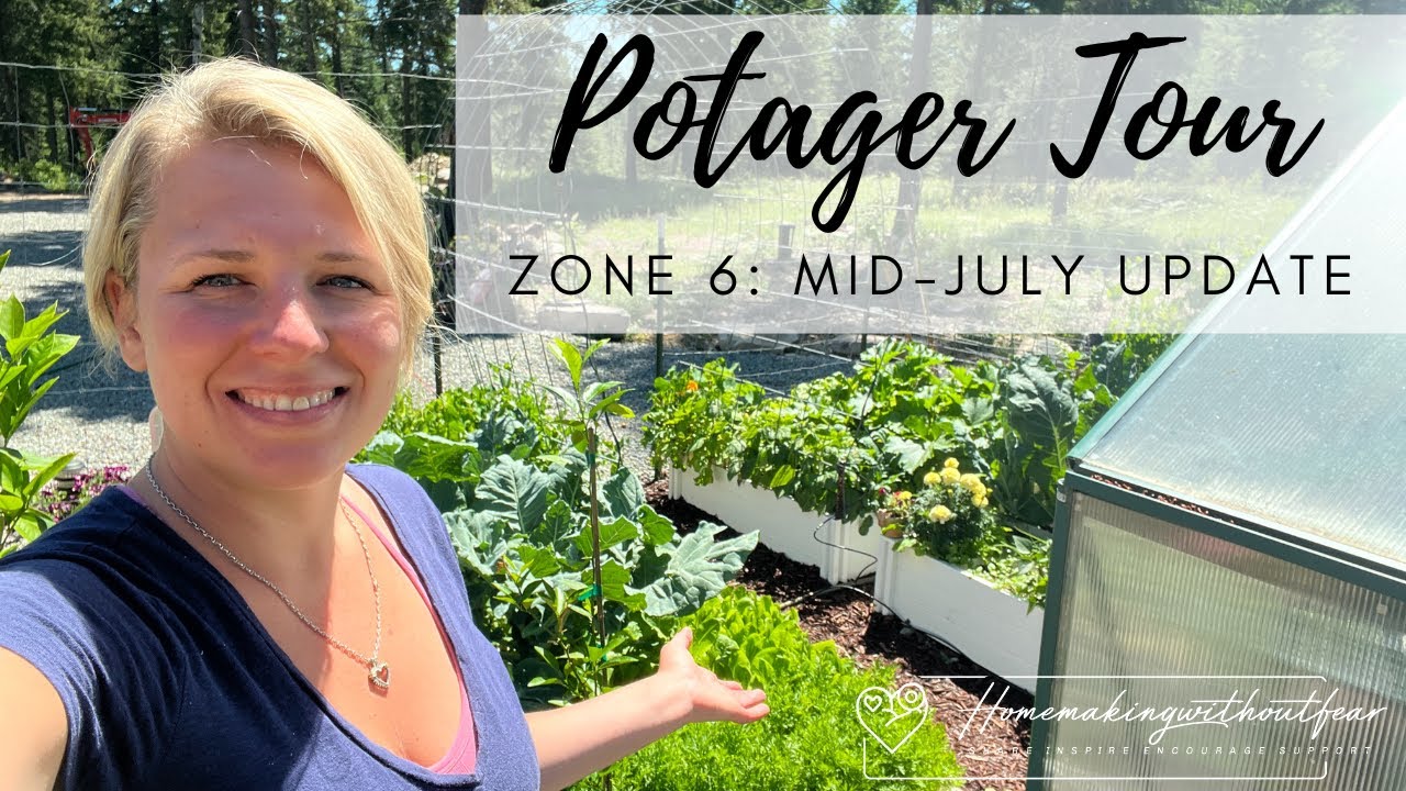 Mid-July Zone 6. Small Potager Garden Tour - YouTube