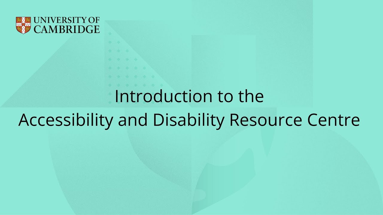 Introduction to the Accessibility and Disability Resource Centre - YouTube