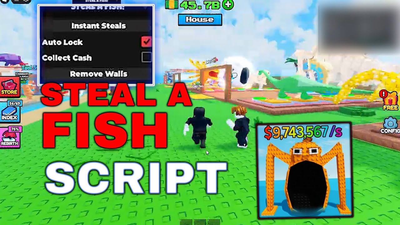 STEAL A FISH SCRIPT - INSTANT STEALS, AUTO LOCK BASE, COLLECT MONEY (NO ...