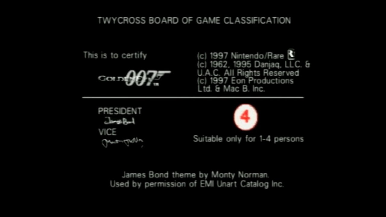 GoldenEye N64 Intro - Console Footage - YouTube
