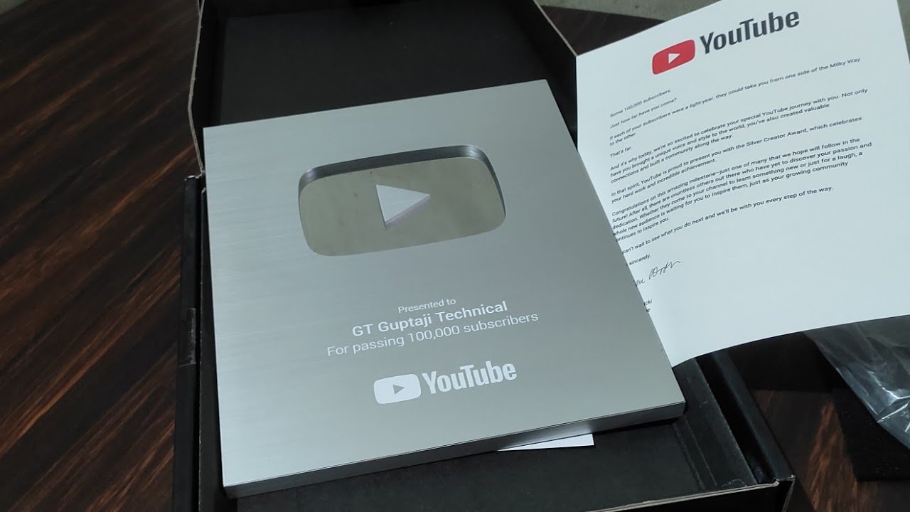 Youtube Silver Play Button Unboxing | Youtube Creator Award (for 100k