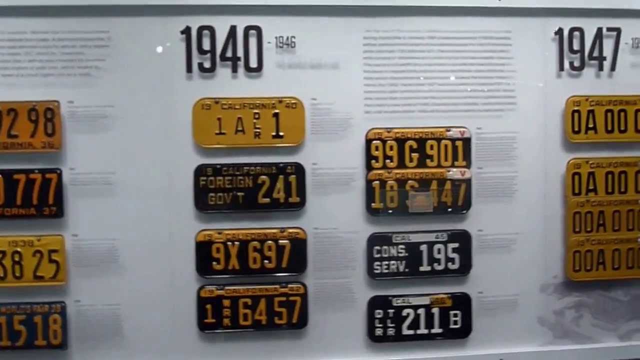 Petersen Automotive Museum - License Plates Of California - YouTube